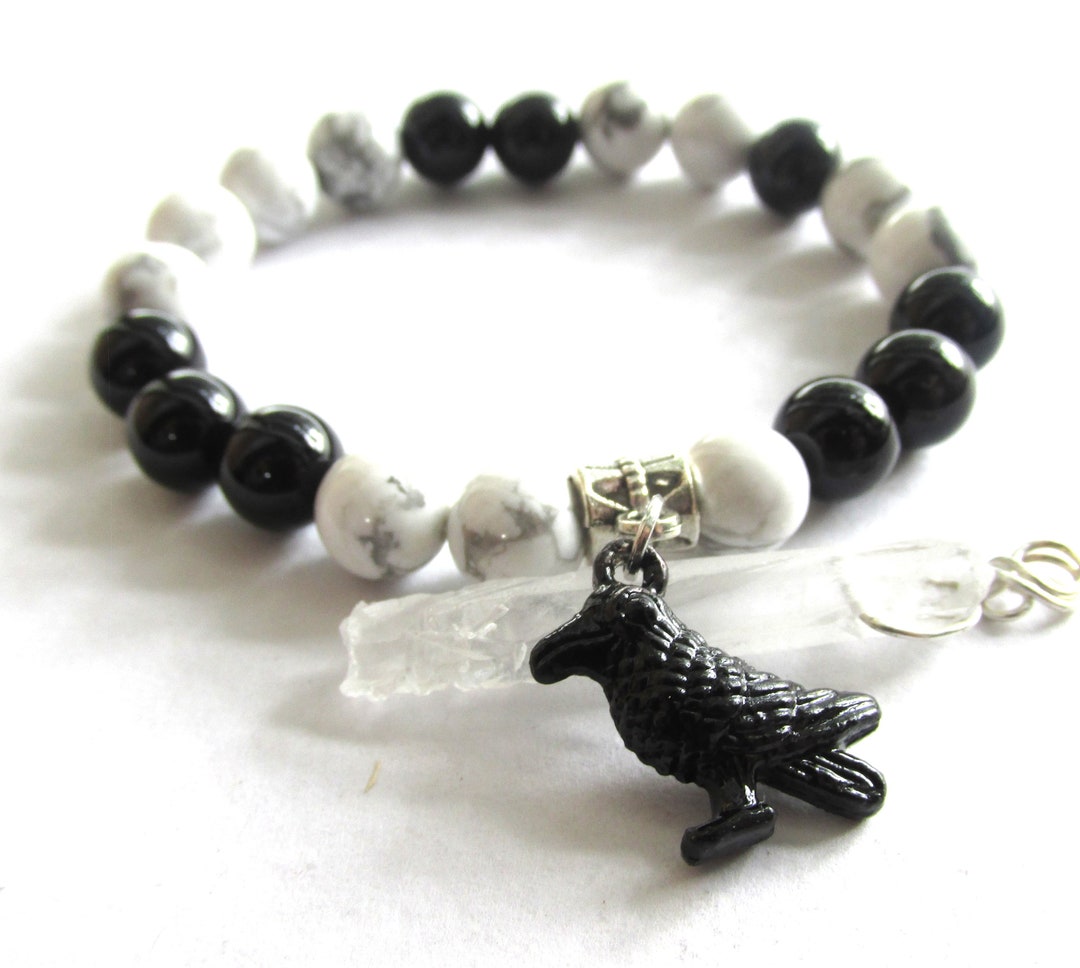 Morrigan Hooded Crow Beaded Bracelet Devotion Bracelet Wrist Mala ...