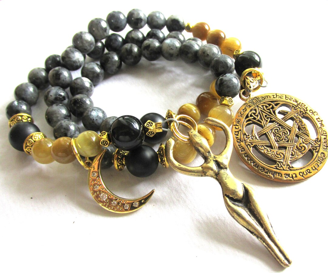 Moon Goddess Devotional Beads Pagan Prayer Beads Goddess Rosary Spirit ...