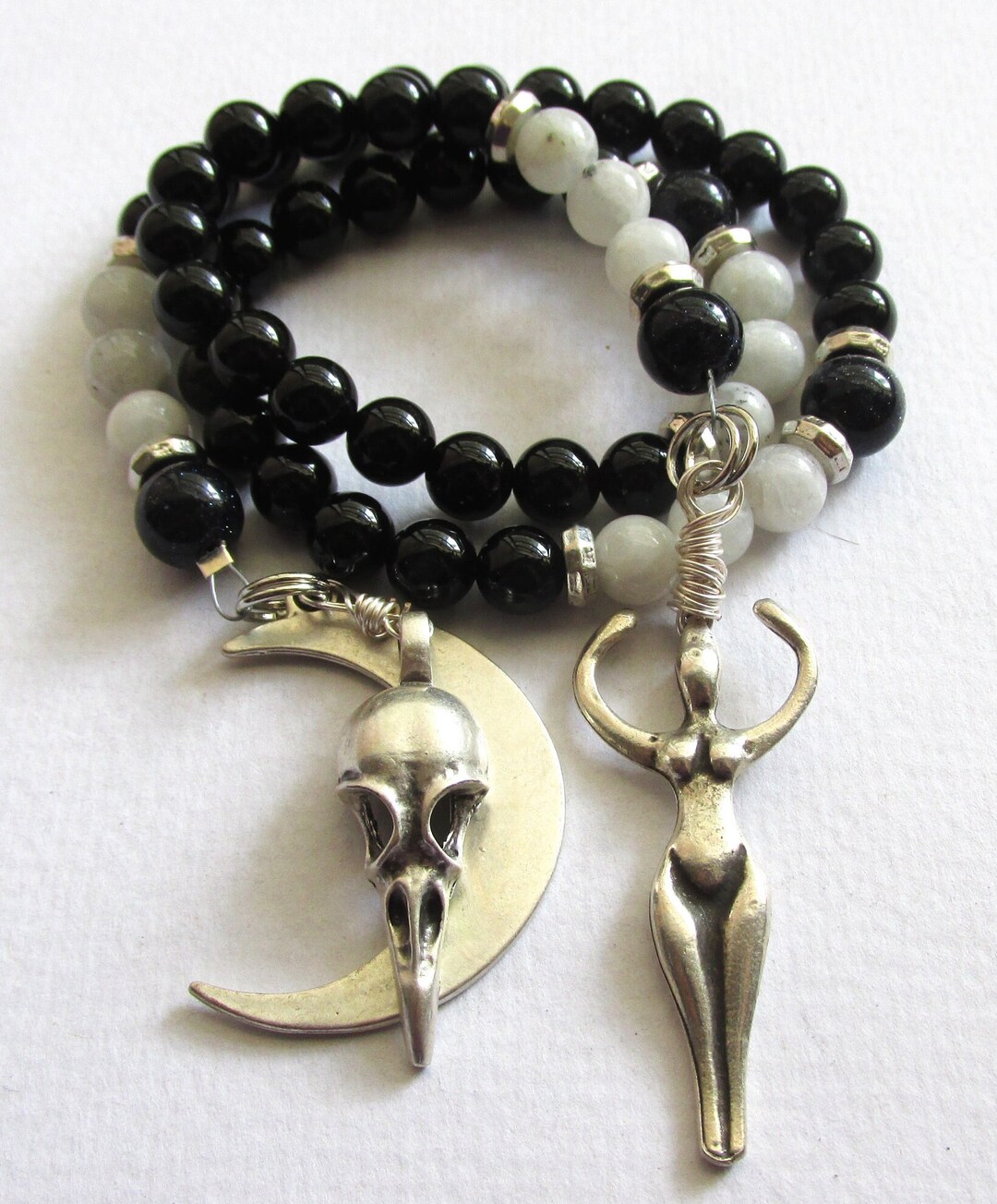 Morrigan Celtic Raven Queen Devotional Beads Pagan Prayer Beads Witches ...
