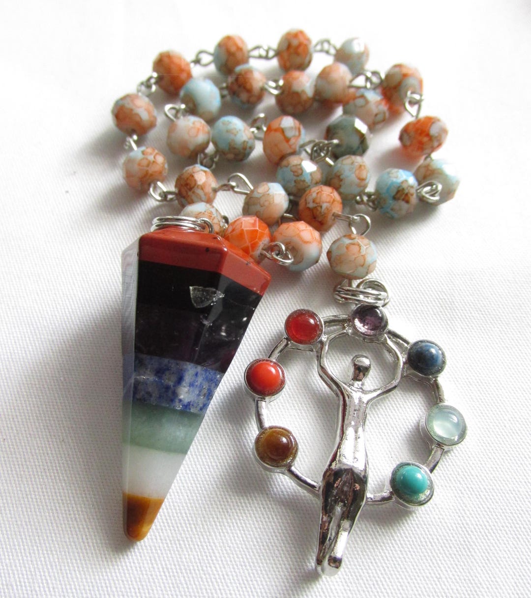 7 Chakra Crystal Pendulum Spirit Connection Spiritual Pendulum ...
