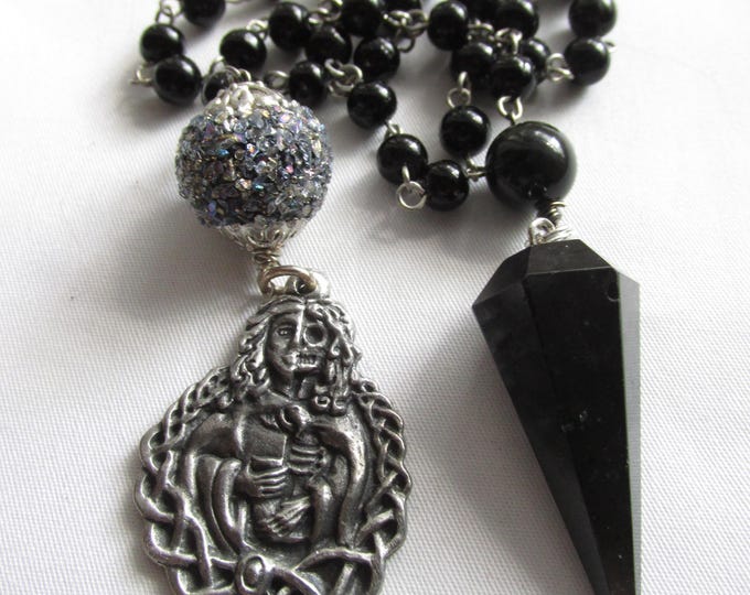 Norse Goddess Hel Black Tourmaline Pendulum Hel Pendant Divination ...