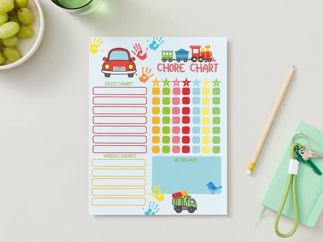 Vehicle Chore Chart Printable for Kids - Etsy
