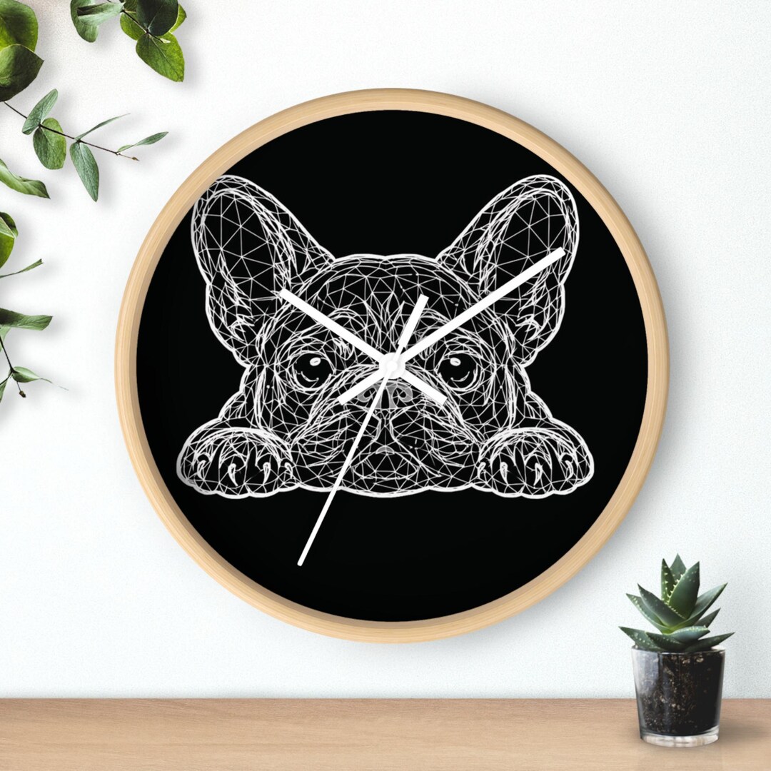 Wireframe French Bulldog Wall Clock | Modern Pet Decor - Etsy