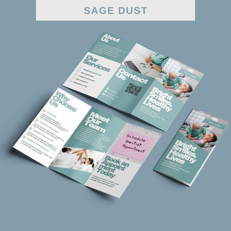 Dental Trifold Brochure Template | Canva Editable | Instant Download - Etsy