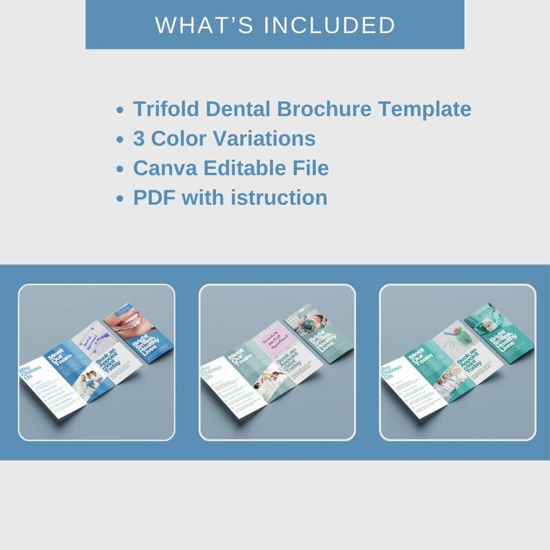 Dental Trifold Brochure Template | Canva Editable | Instant Download - Etsy