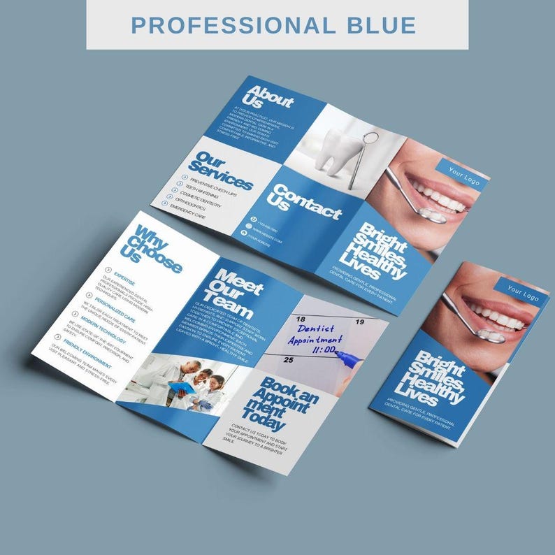 Dental Trifold Brochure Template | Canva Editable | Instant Download - Etsy