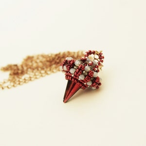 Spiky Magma. Beaded Pendant, Spike Beads, OOAK Pendant, Unisex Jewelry ...