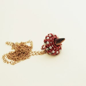 Spiky Magma. Beaded Pendant, Spike Beads, OOAK Pendant, Unisex Jewelry ...