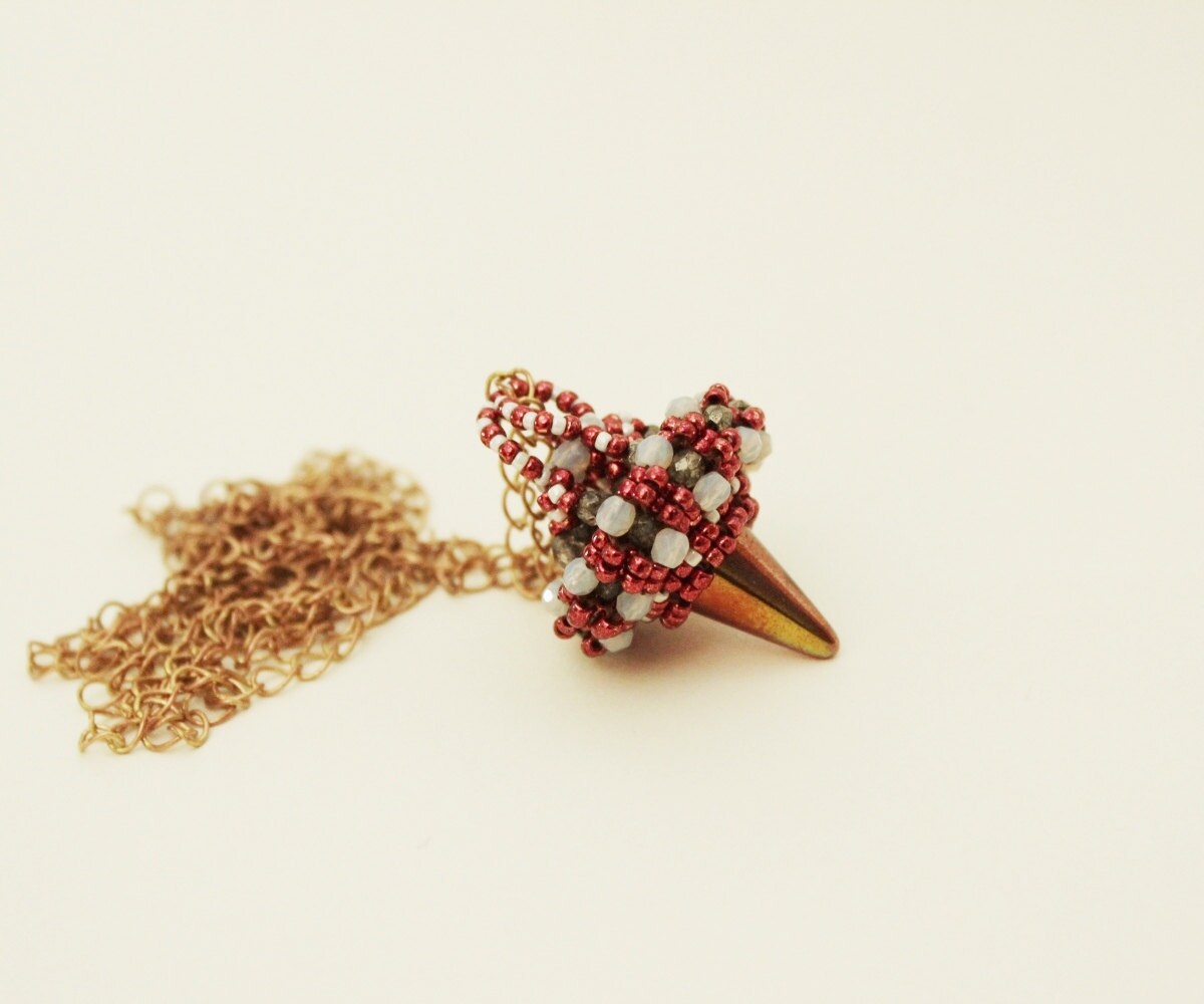 Spiky Magma. Beaded Pendant Spike Beads OOAK Pendant Unisex - Etsy
