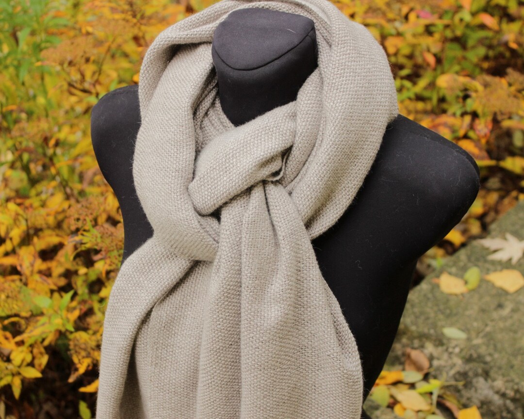 Sands. Hand Woven Scarf, Pashmina, Unisex Wrap, Beige Sand Shade Yarn ...