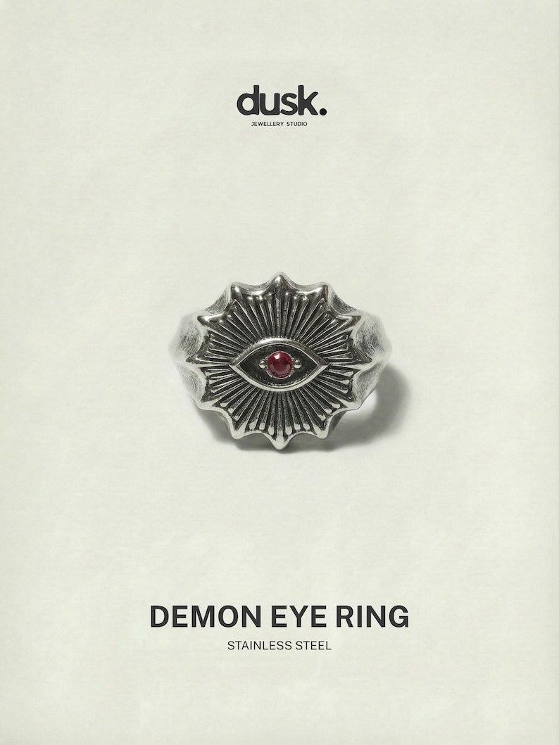 Gothic Demon Eye Ring | Gothic Rings for Men | Evil Eye Ring | Punk ...