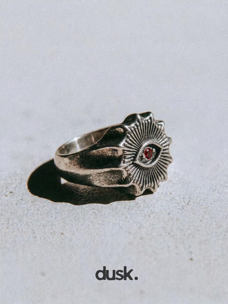 Gothic Demon Eye Ring | Gothic Rings for Men | Evil Eye Ring | Punk ...