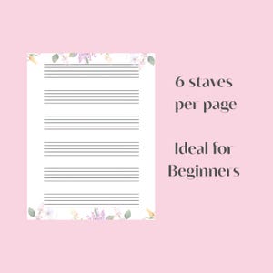 Printable Wide Staff Paper Blank Music Piano Sheet for Beginners Letter ...