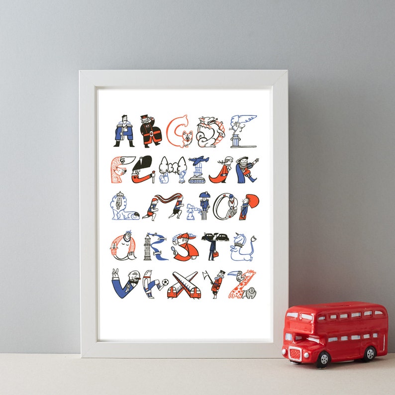 London Alphabet Poster, London Alphabet Gift Print - Etsy
