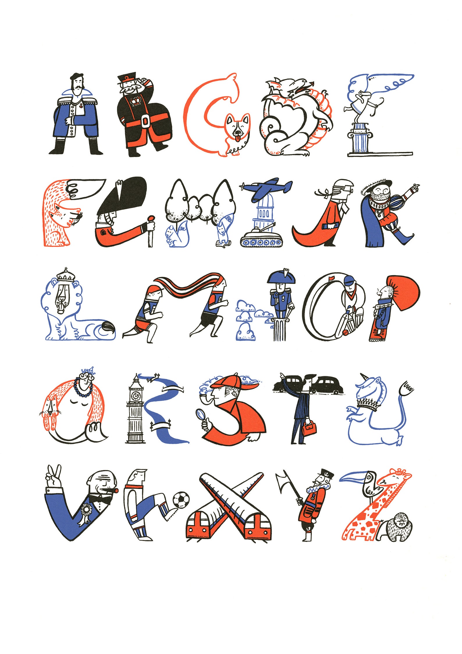London Alphabet Poster, London Alphabet Gift Print - Etsy