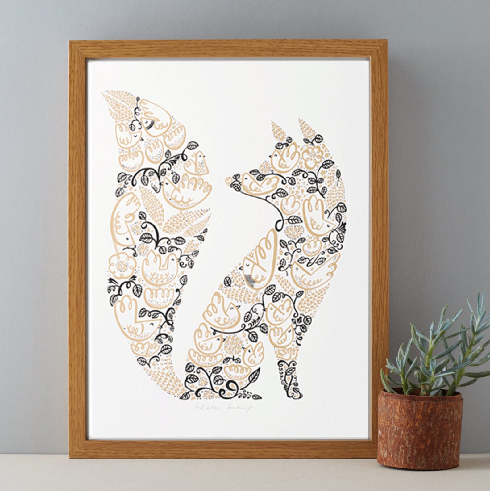 Fox Gift Print Fox Screenprint Fox Poster Gift for Fox - Etsy
