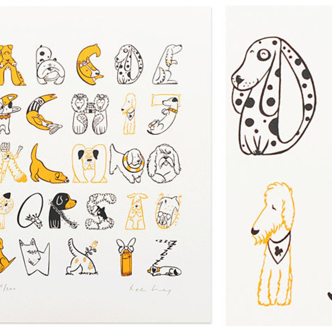Dog Alphabet Print Dog Alphabet Gift for Dog Lover Dog Art - Etsy