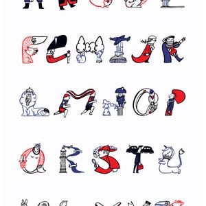 London Alphabet Poster, London Alphabet Gift Print - Etsy