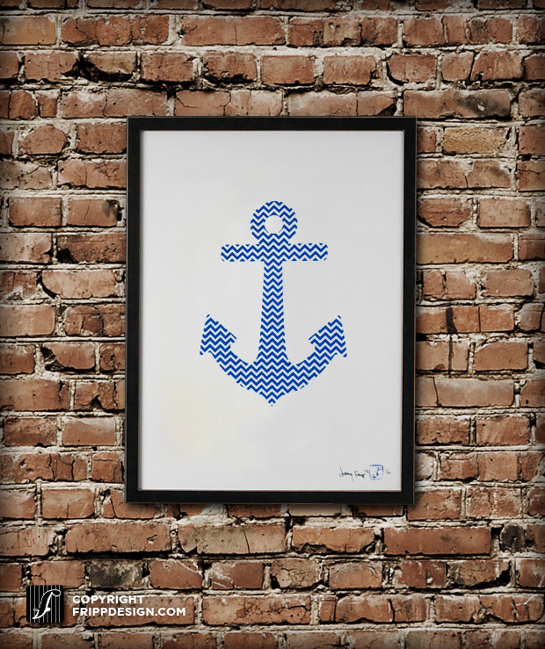 Limited Run Chevron Anchor Paper Print - Etsy