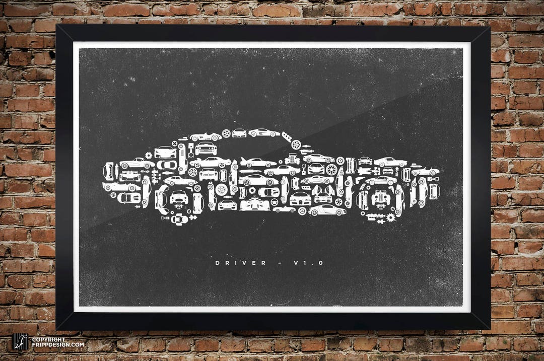 Car Collage of Vintage, Super, Classic and Sports Cars and Parts ...