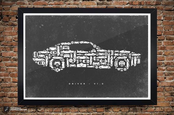 Car Collage of Vintage Super Classic and Sports Cars and | Etsy