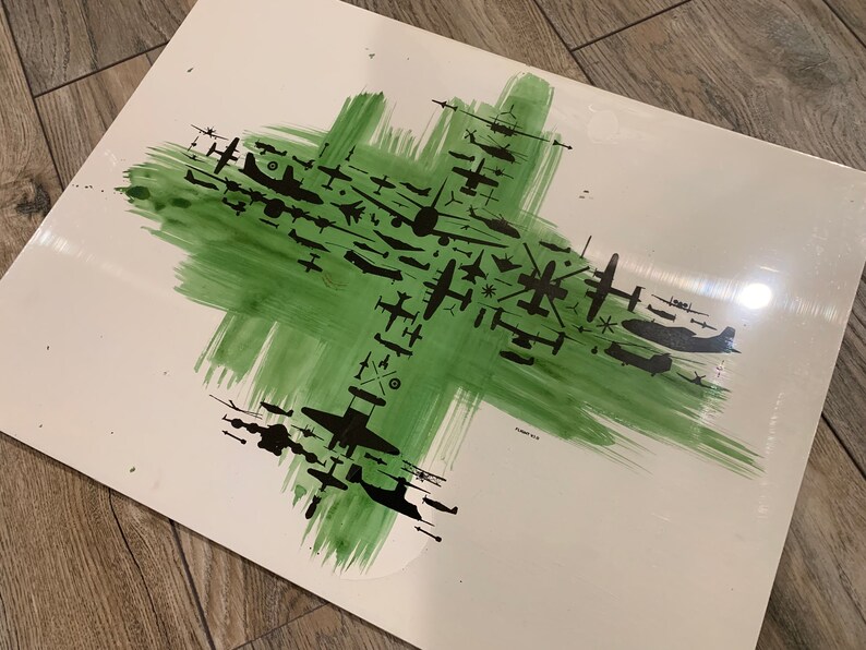 Classic Fighter Plane Collage of Airplanes Helicopters and - Etsy