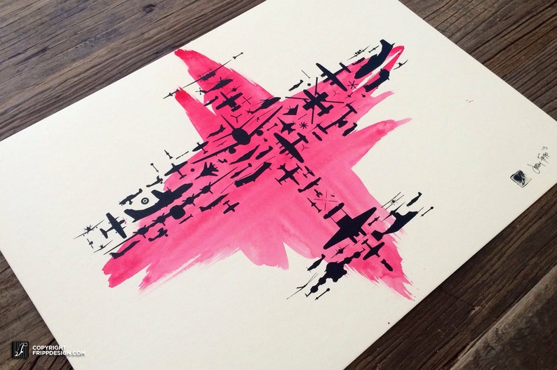 Classic Fighter Plane Collage of Airplanes Helicopters and - Etsy