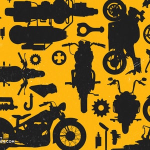 Motorcycle Collage of Bikes, Choppers, Dirt Bikes and Parts Premium ...