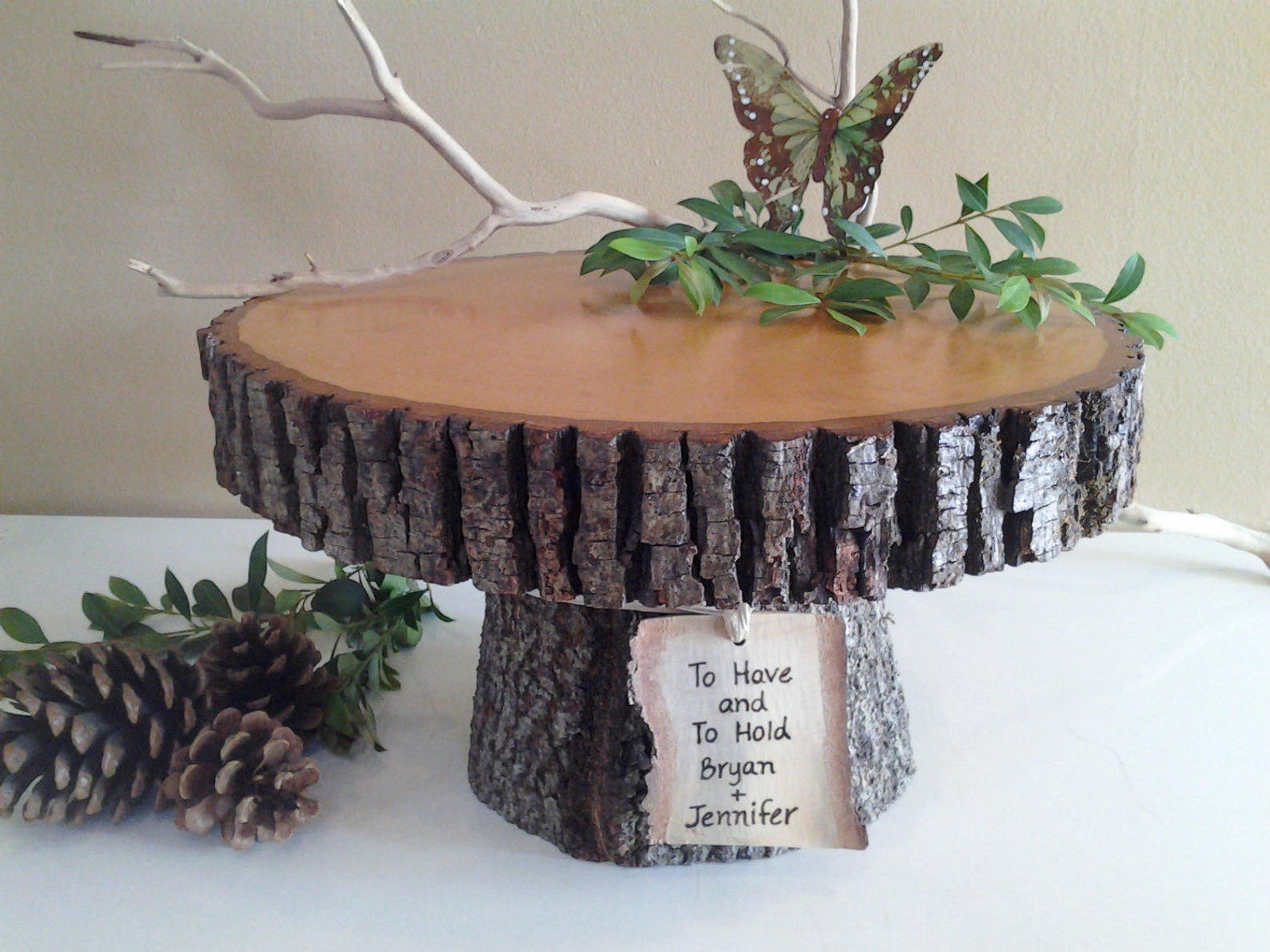 11 Wood Cake Stand Log Cake Stand Tree Bark Cake - Etsy
