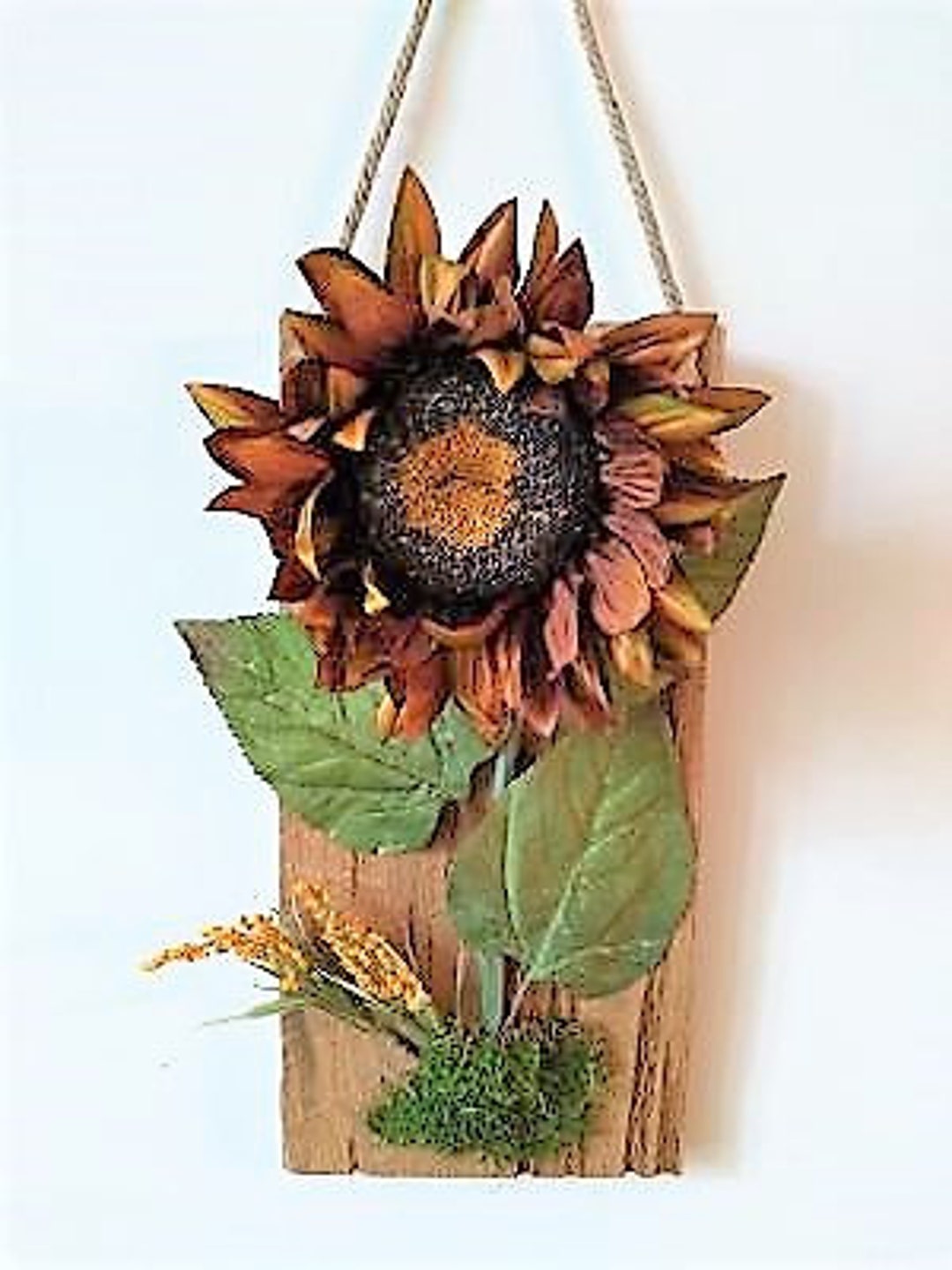 Sunflower Wall Art, Flower Wall Decor, Wood Wall Hanging, Farmhouse ...
