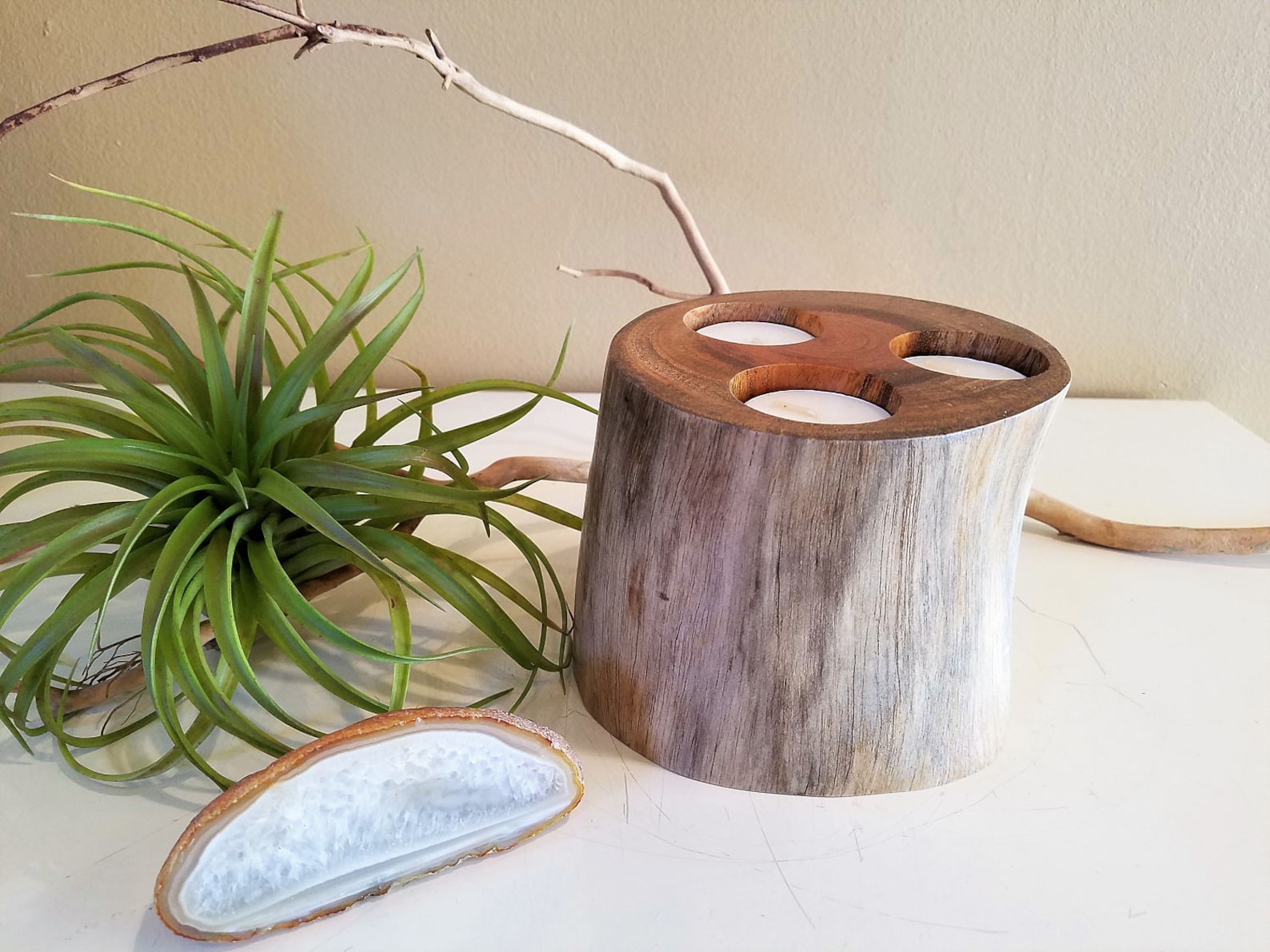Wood Candle Holder Rustic Candle Tree Branch Candle Modern - Etsy