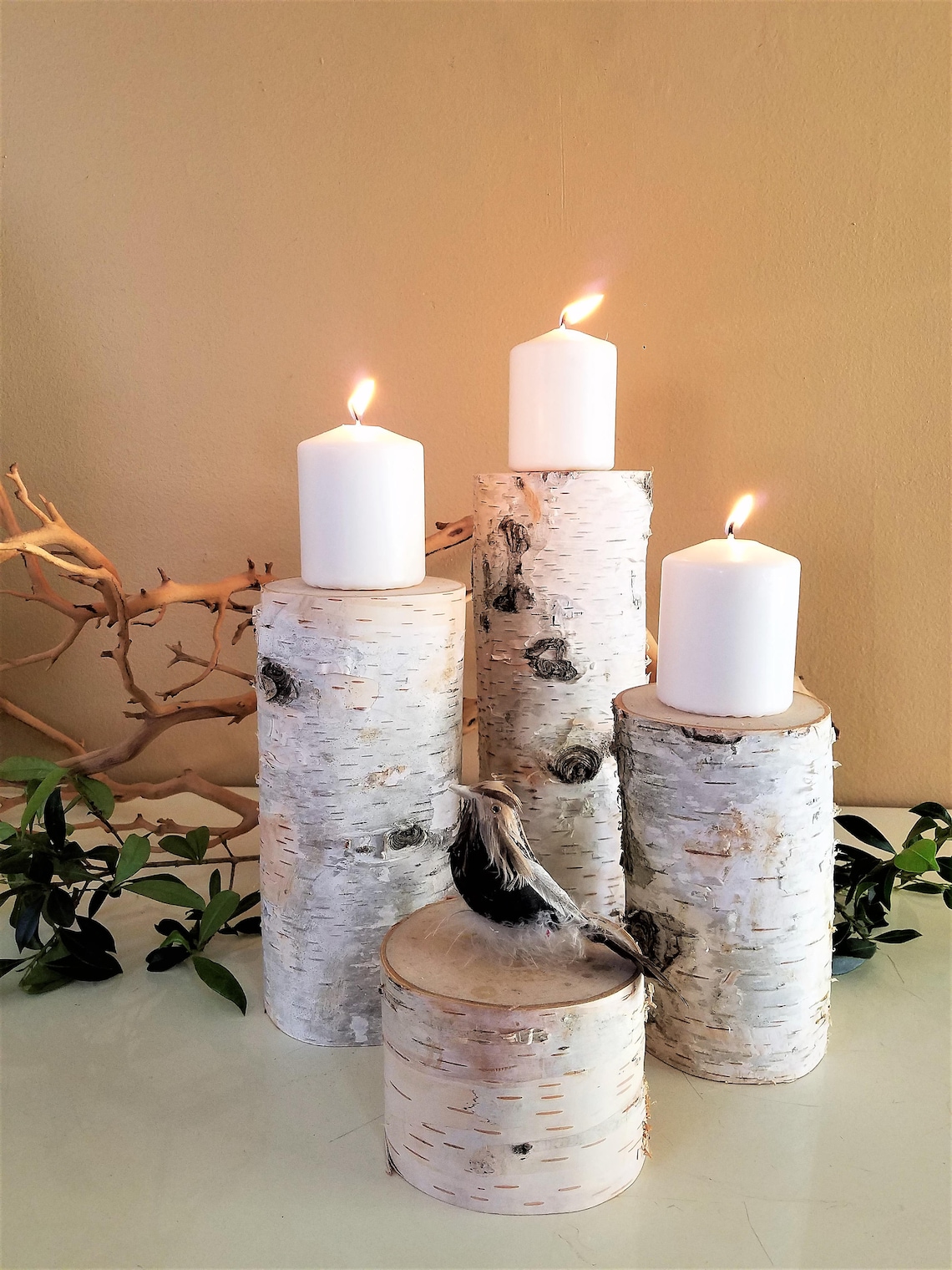 4 Birch Tree Stumps Birch Centerpieces Christmas Decor - Etsy