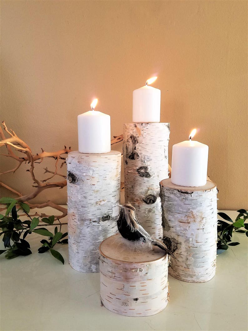 4 Birch Tree Stumps Birch Centerpieces Christmas Decor - Etsy