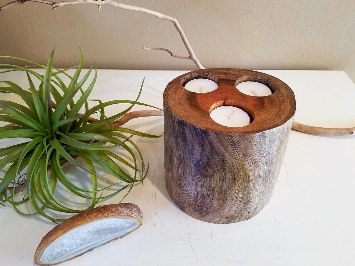 Wood Candle Holder Rustic Candle Tree Branch Candle Modern - Etsy