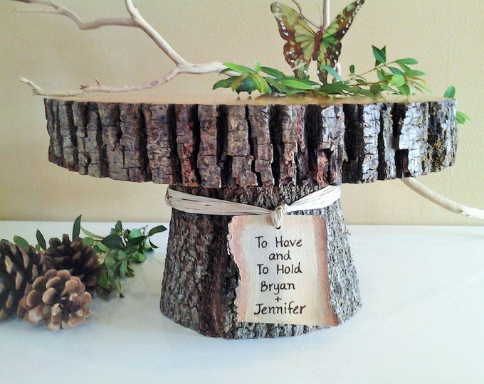 11 Wood Cake Stand Log Cake Stand Tree Bark Cake - Etsy