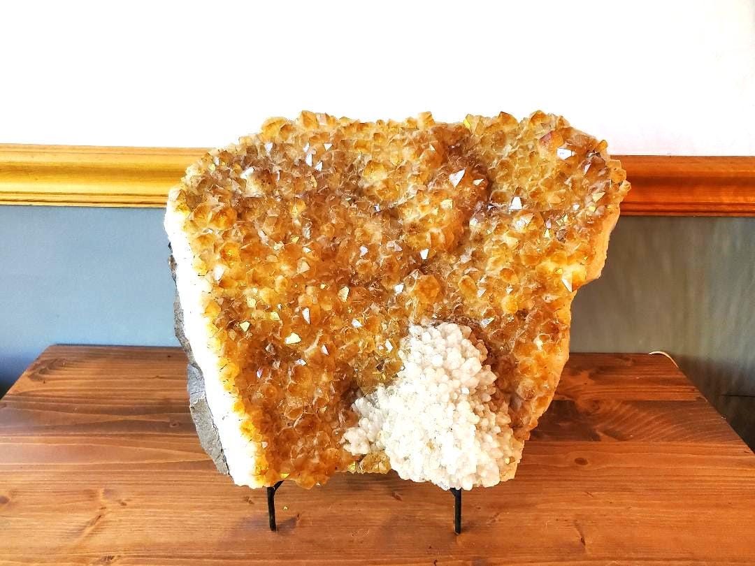 Large Citrine Crystal Rock Cluster - Citrine Crystal on Stand - Natural ...