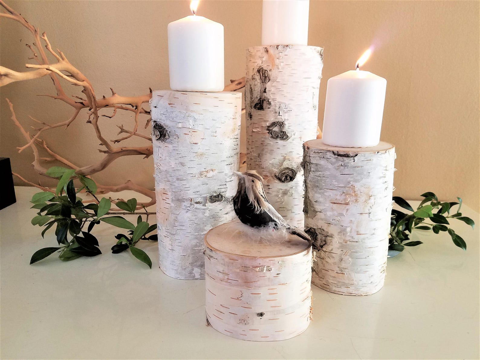 4 Birch Tree Stumps Birch Centerpieces Christmas Decor - Etsy