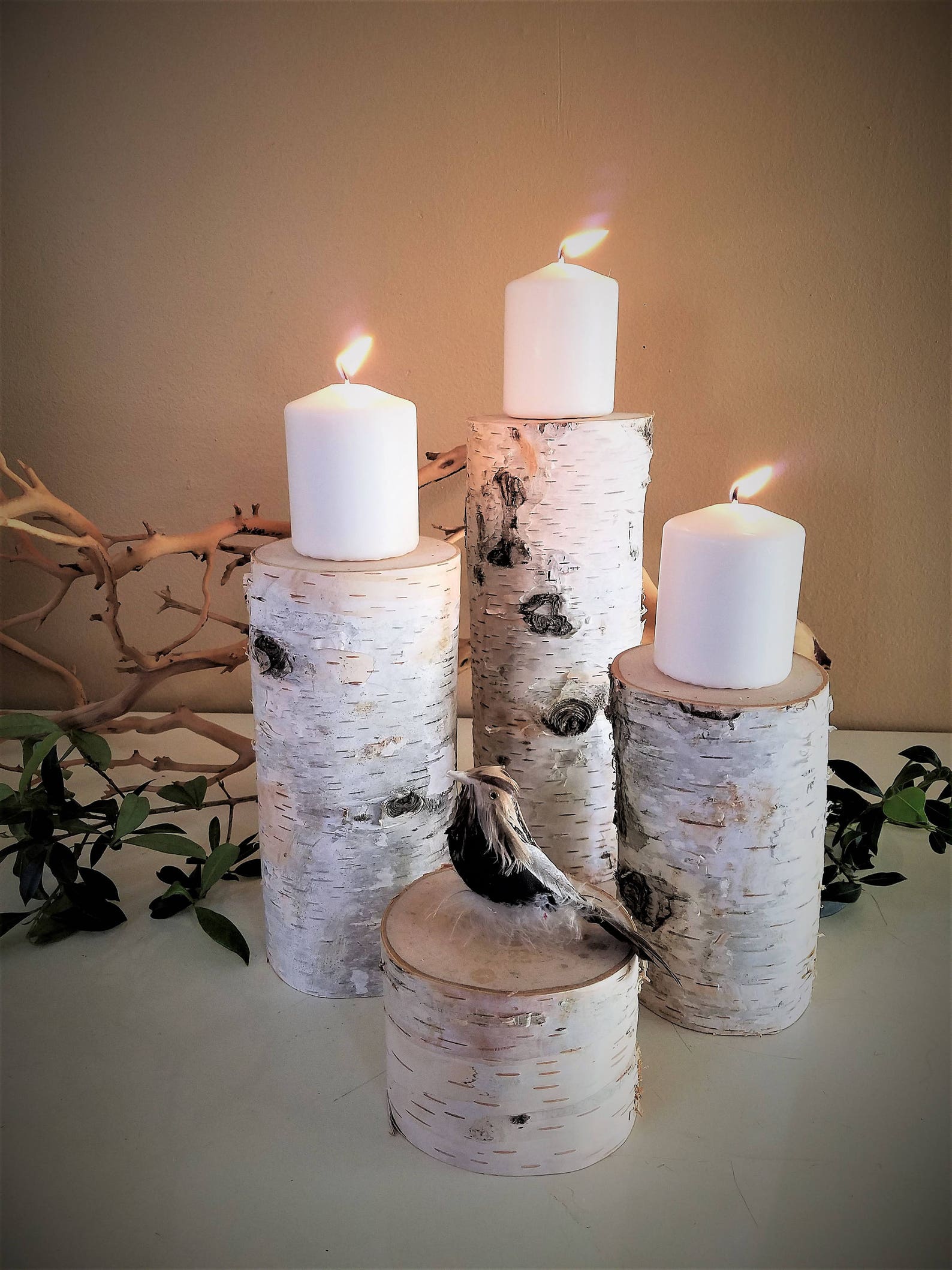4 Birch Tree Stumps Birch Centerpieces Christmas Decor - Etsy