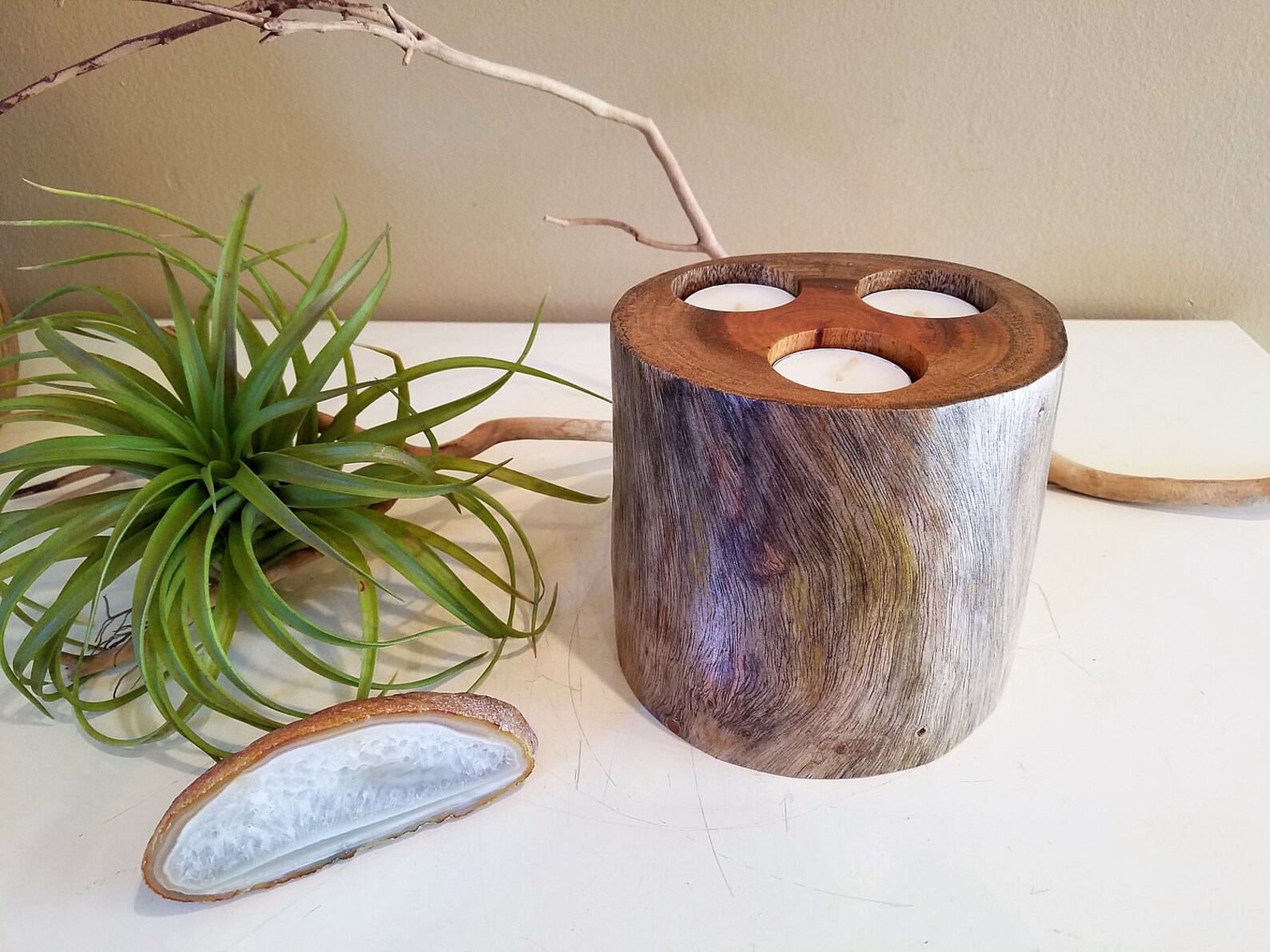 Wood Candle Holder Rustic Candle Tree Branch Candle Modern - Etsy