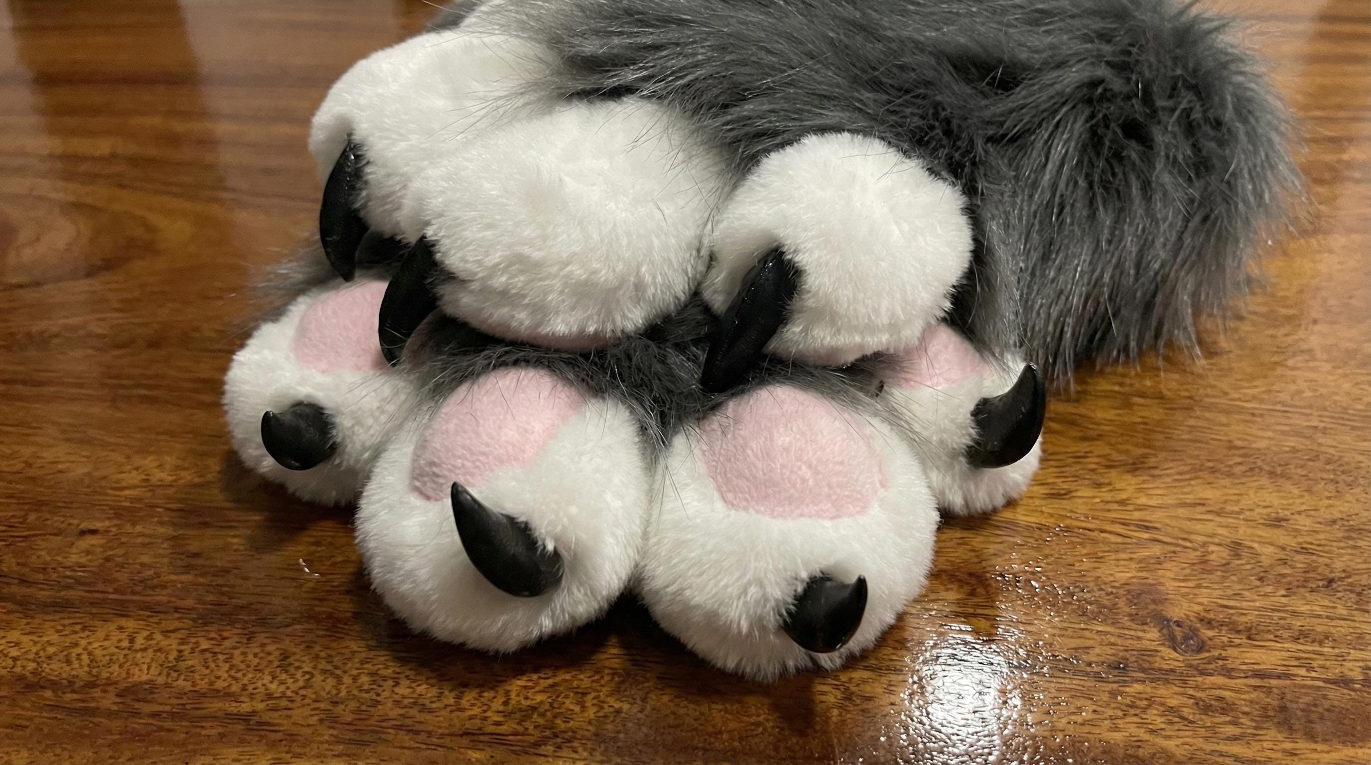 Kemono Fursuit Head With Matching Paws & Tail – Anime Cat Dog Cosplay ...