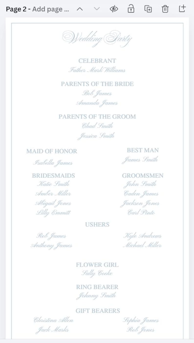 Catholic Wedding Program - Mass Ceremony Program Template - Etsy