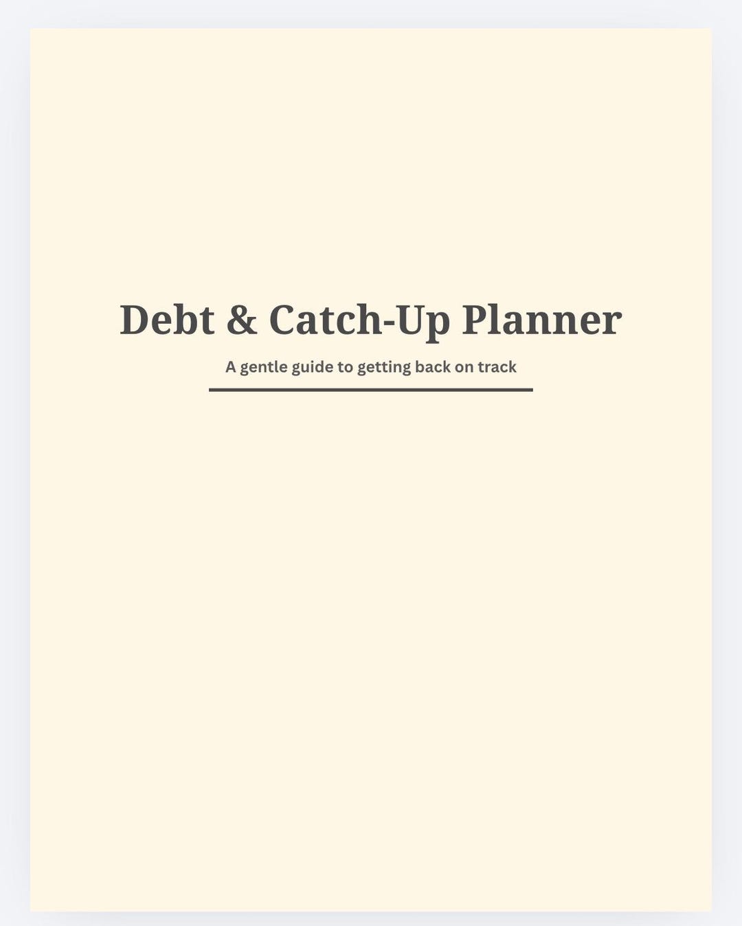 Debt Catch-up Planner | Printable & Digital Budget Planner | Past Due ...
