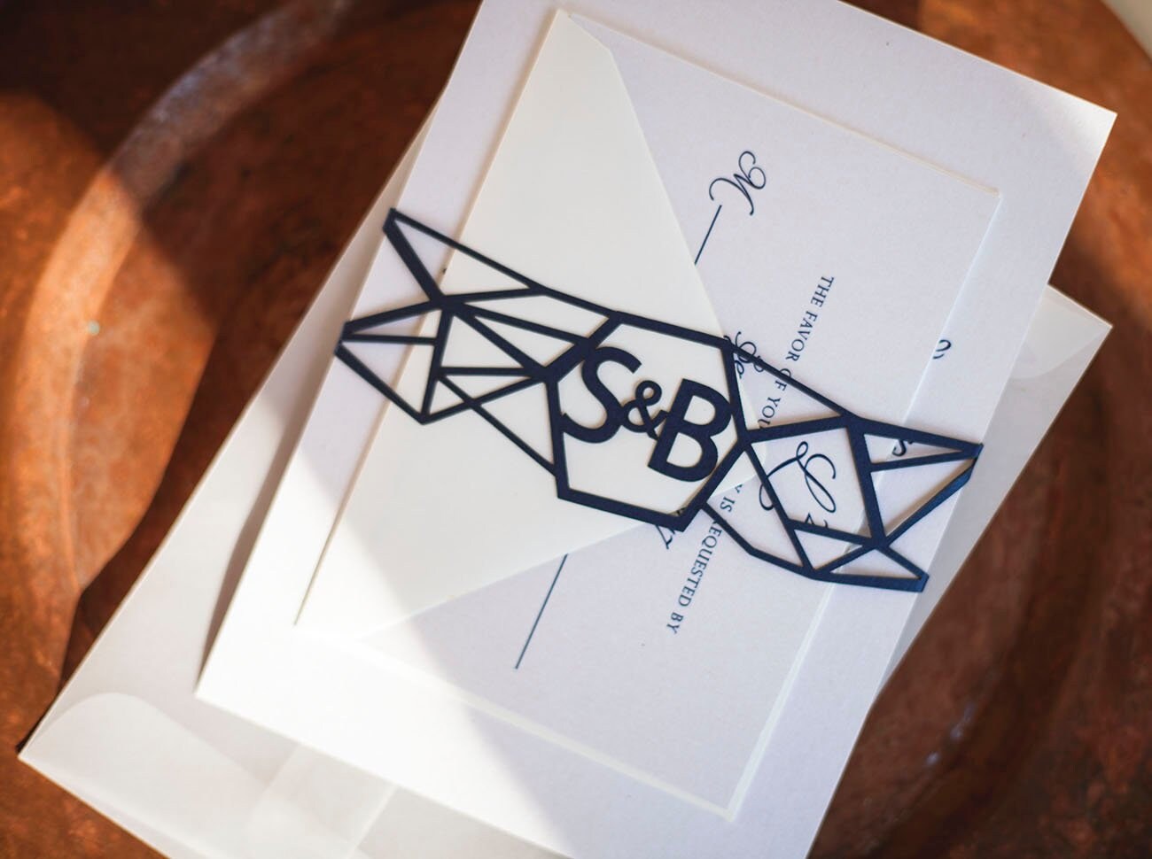 Modern Geometric Wedding Invitation Laser Cut Belly Band - Etsy