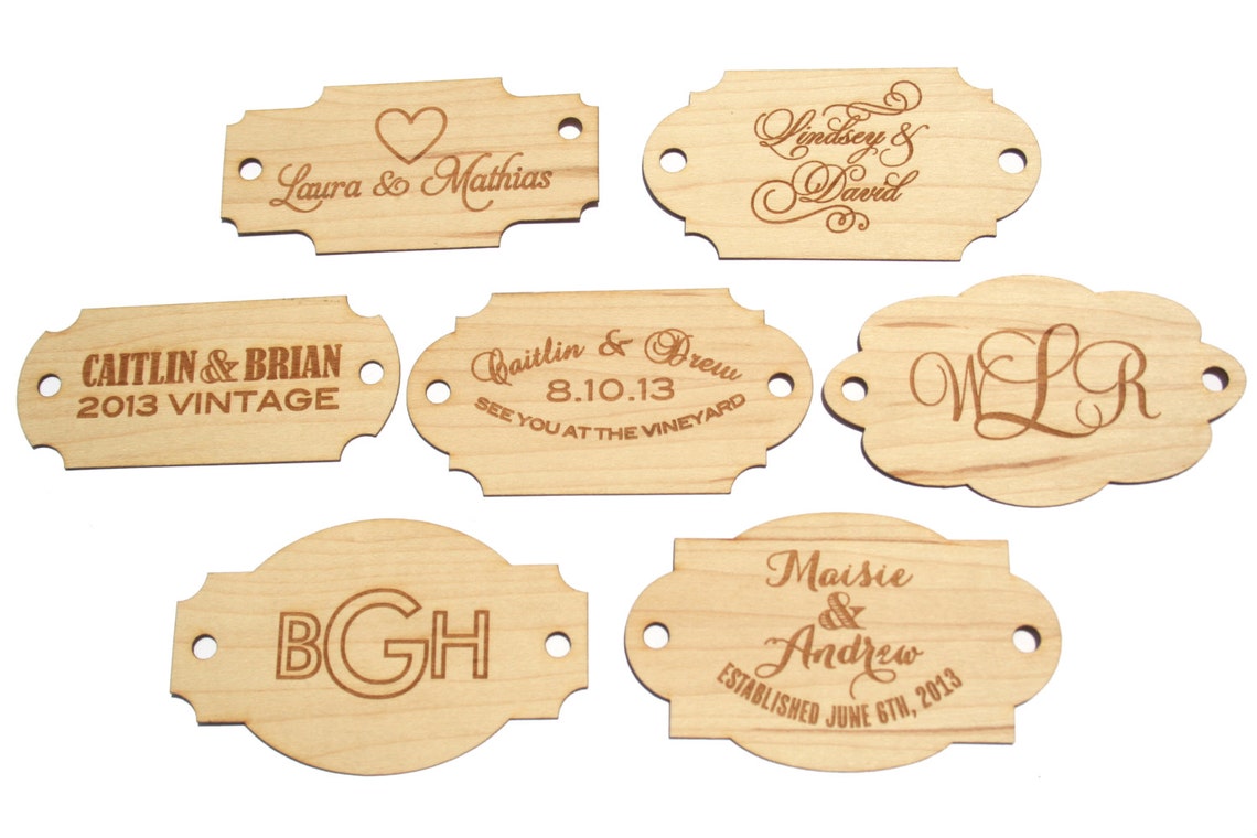 Custom Wood Tag: Engraved Monogram in Custom Shapes for Your - Etsy