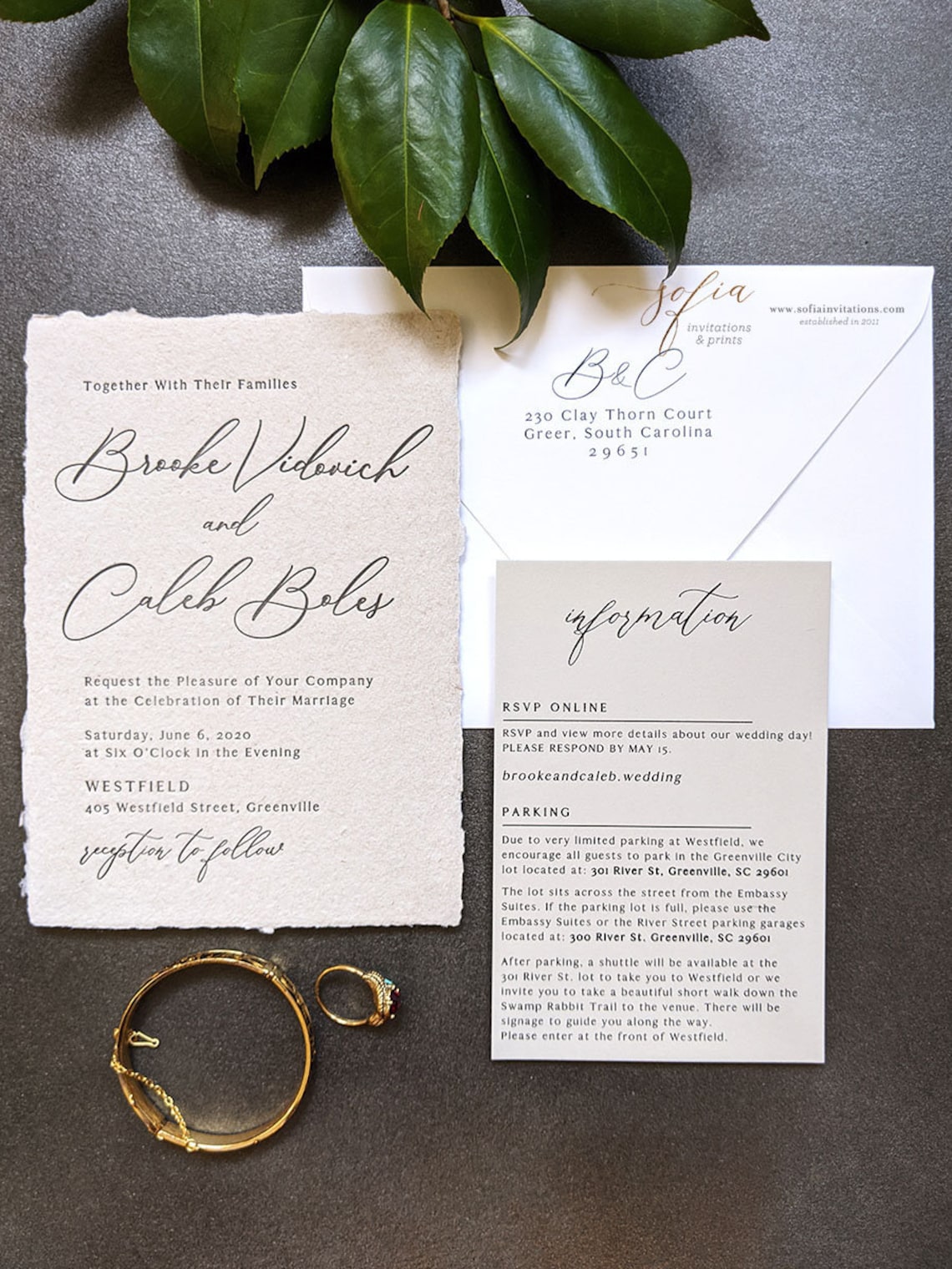 Deckled Edge Handmade Paper Wedding Invitations Letterpress - Etsy