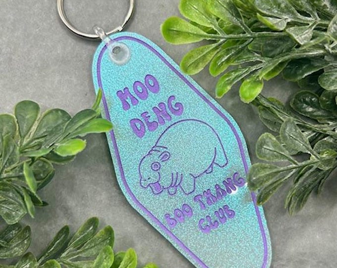 Moo Deng Fan Club Laser Cut Acrylic Keychain - Etsy
