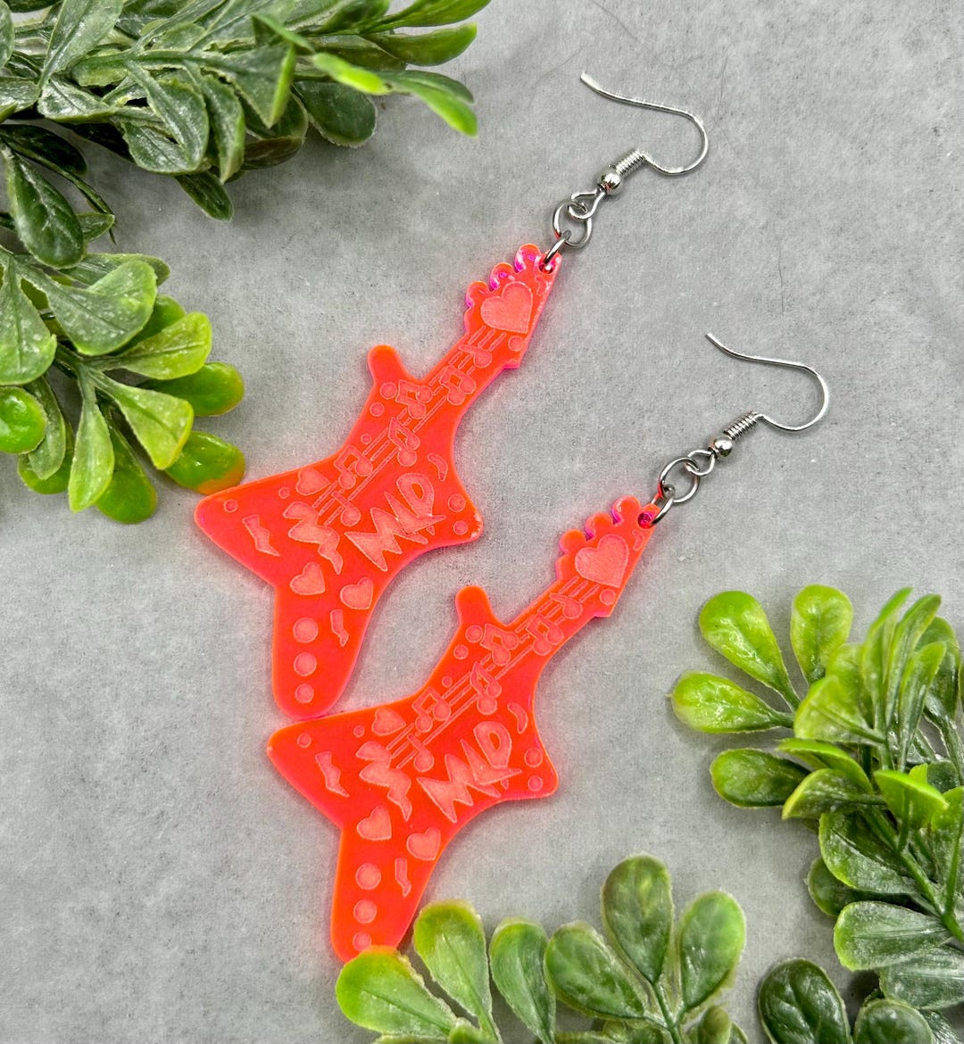 Handmade Laser Cut Pony Guitar Earrings - Etsy
