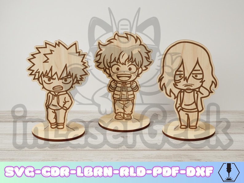 Anime Manga MHA Figures Pack of 43 Laser Cut Files Svg Dxf Cdr Lbrn Rld ...