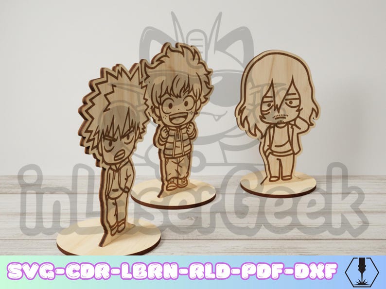 Anime Manga MHA Figures Pack of 43 Laser Cut Files Svg Dxf Cdr Lbrn Rld ...