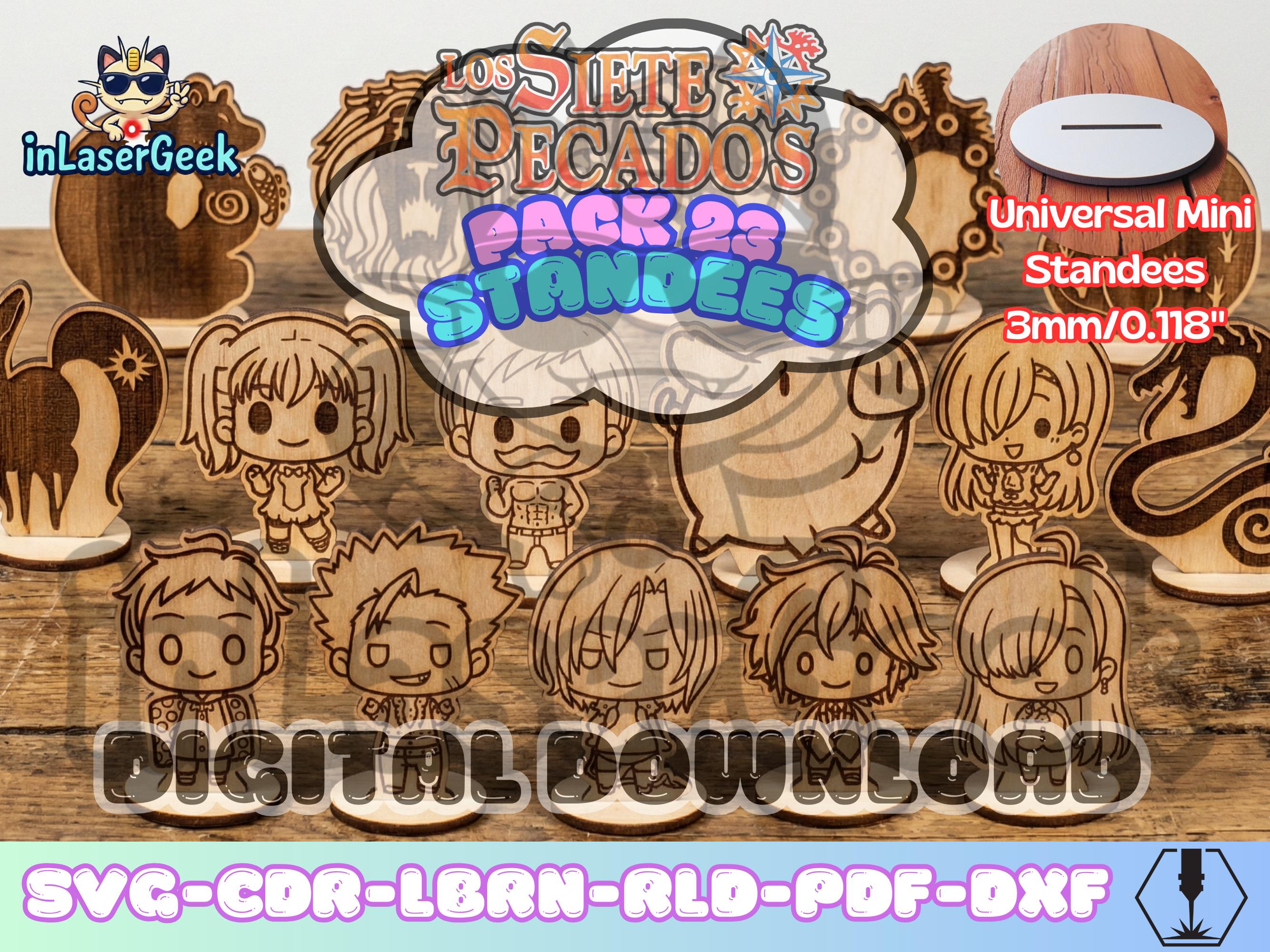 Anime Manga 7DS Fantasy Knight Figures Pack of 23 Laser Cut Files Svg ...